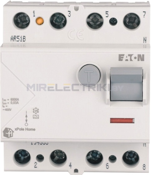 УЗО Eaton HNC-25/4/003, 4P, 25A, 6kA, 30mA, тип АC, 4M - Мир Электрики